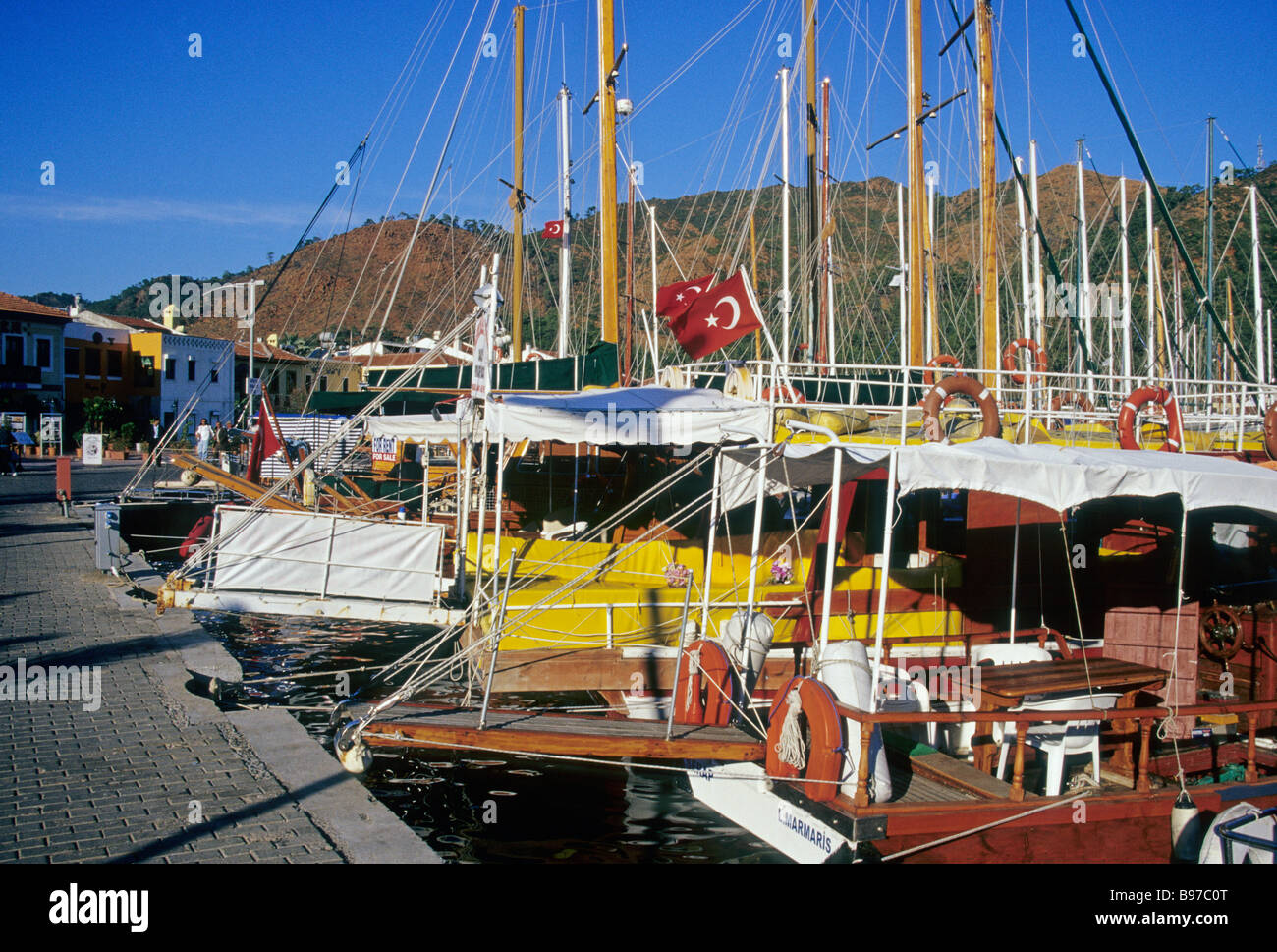 boats along the waterfront of Marmaris Turkey Stock Photo - Alamy