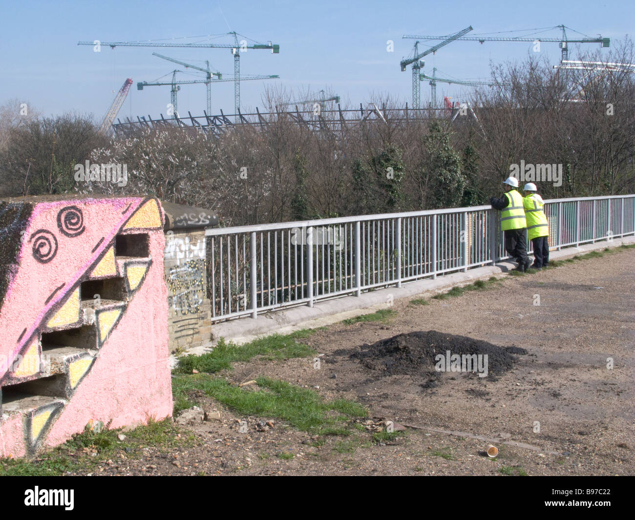 UK. SECURITY STAFF BY FIRST STRUCTURE FOR STANDS OF FUTURE OLYMPIC ...