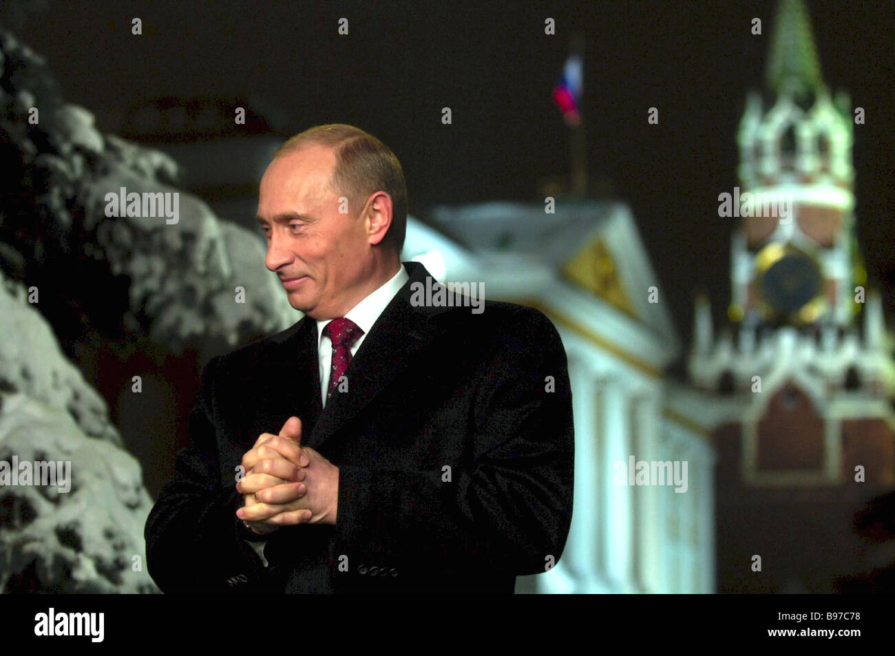 Russian President Vladimir Putin greets Russians on New Year 2006 Stock ...