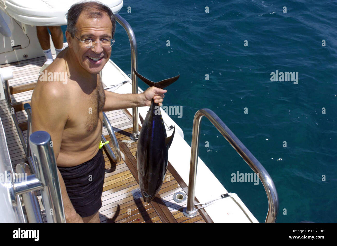 Sergei Lavrov Russia s Foreign Minister fishing in Cyprus Stock Photo ...