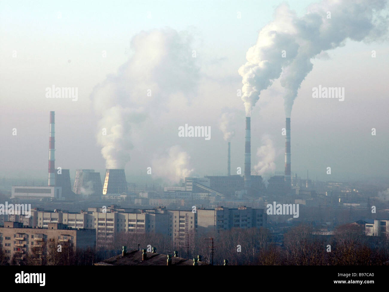 View of Kirov heat and power station TEC 4 in Kirov city Stock Photo ...