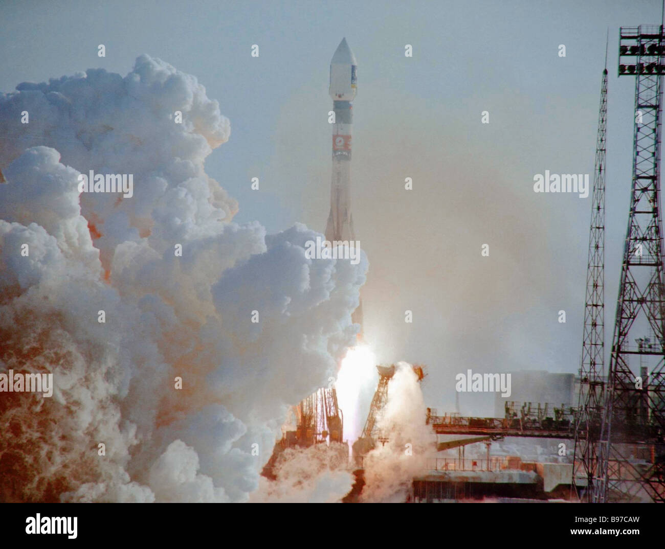 The Soyuz FG carrier vehicle with the Fregat upper stage and the ...