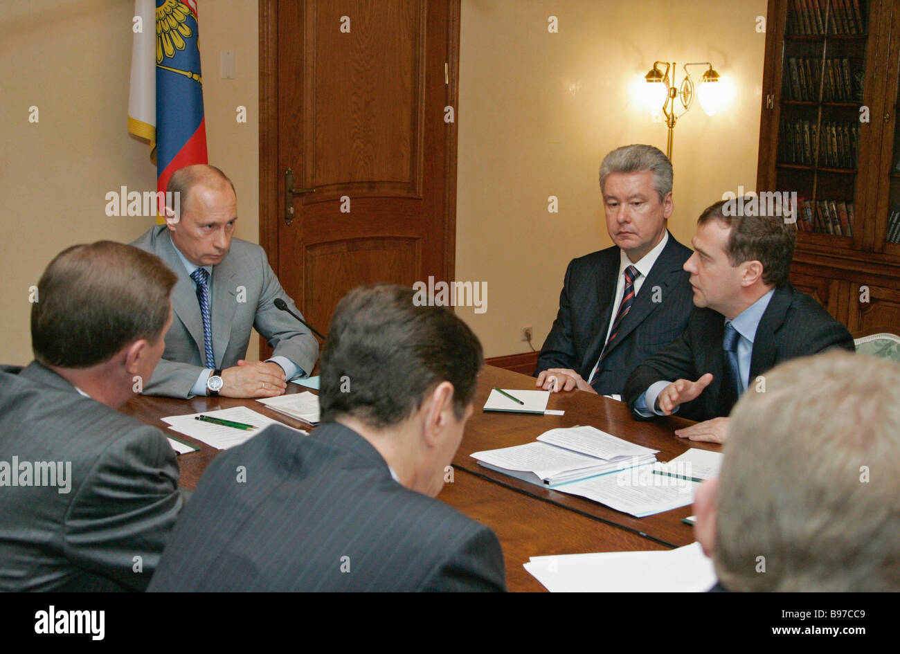 July 9 2007 President Vladimir Putin left in the background Head of the ...
