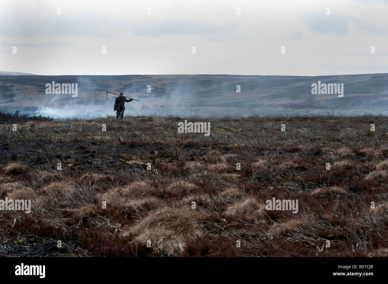 Heather burning gamekeeper hi-res stock photography and images - Alamy
