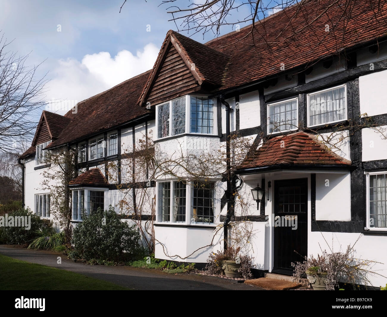 A thatched half timbered cottage tanworth in arden midlands ...