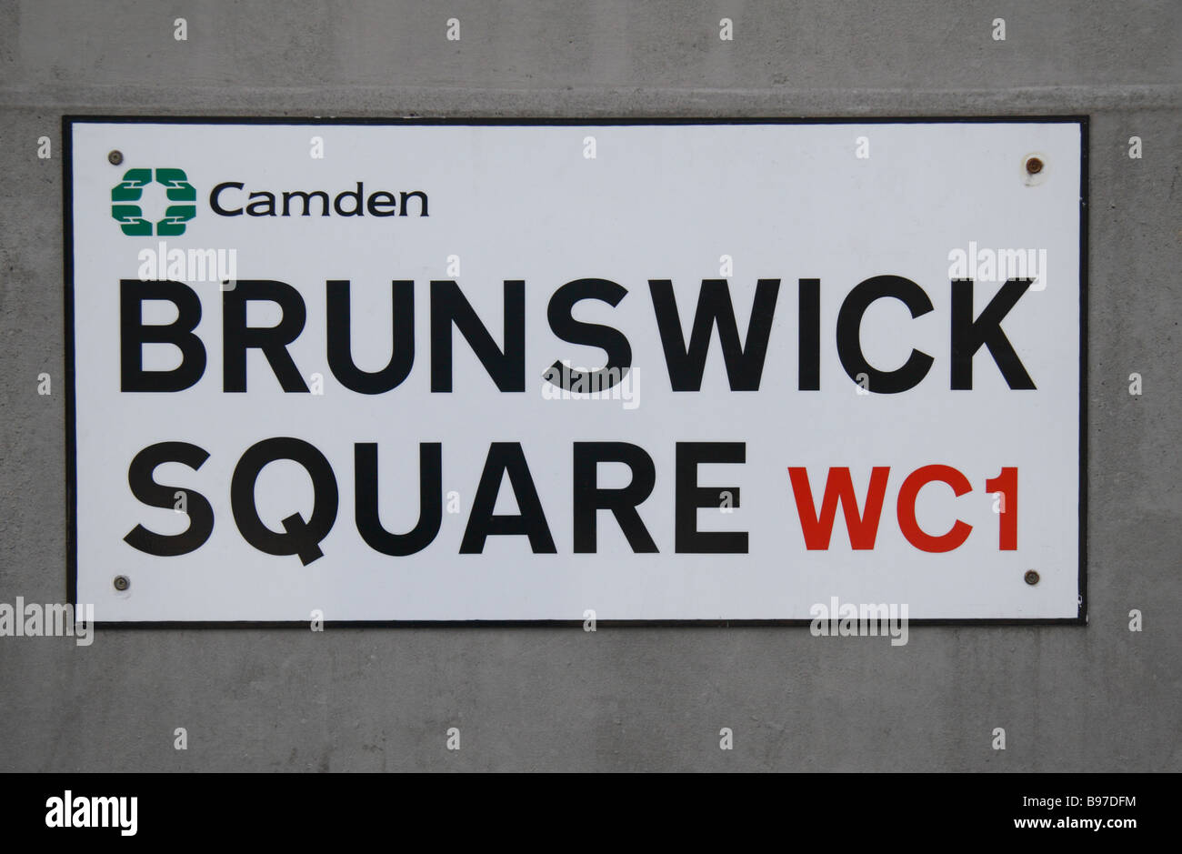 Street sign for Brunswick Square, London. Mar 2009 Stock Photo - Alamy
