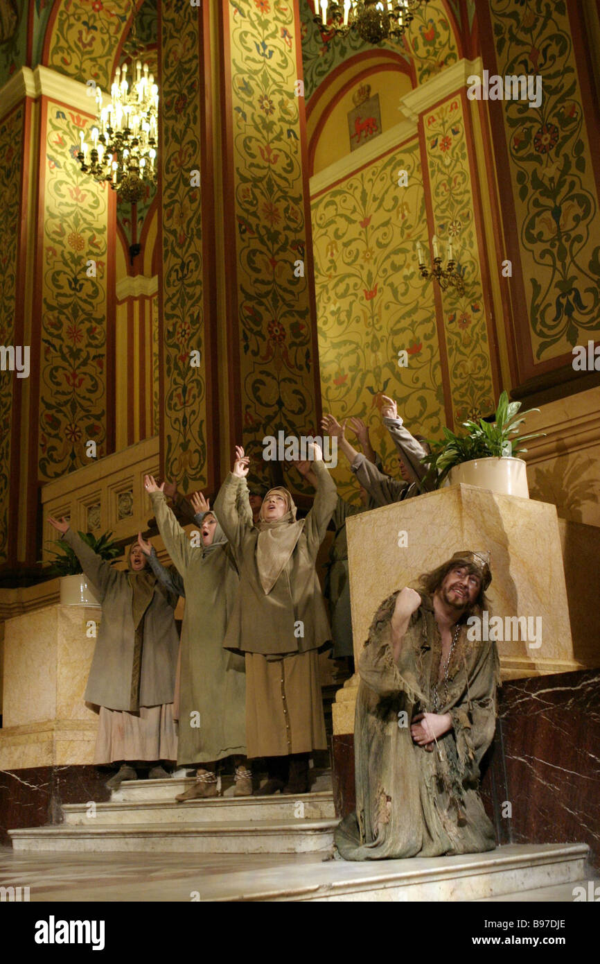 A scene from Modest Mussorgsky s opera Boris Godunov as performed by ...