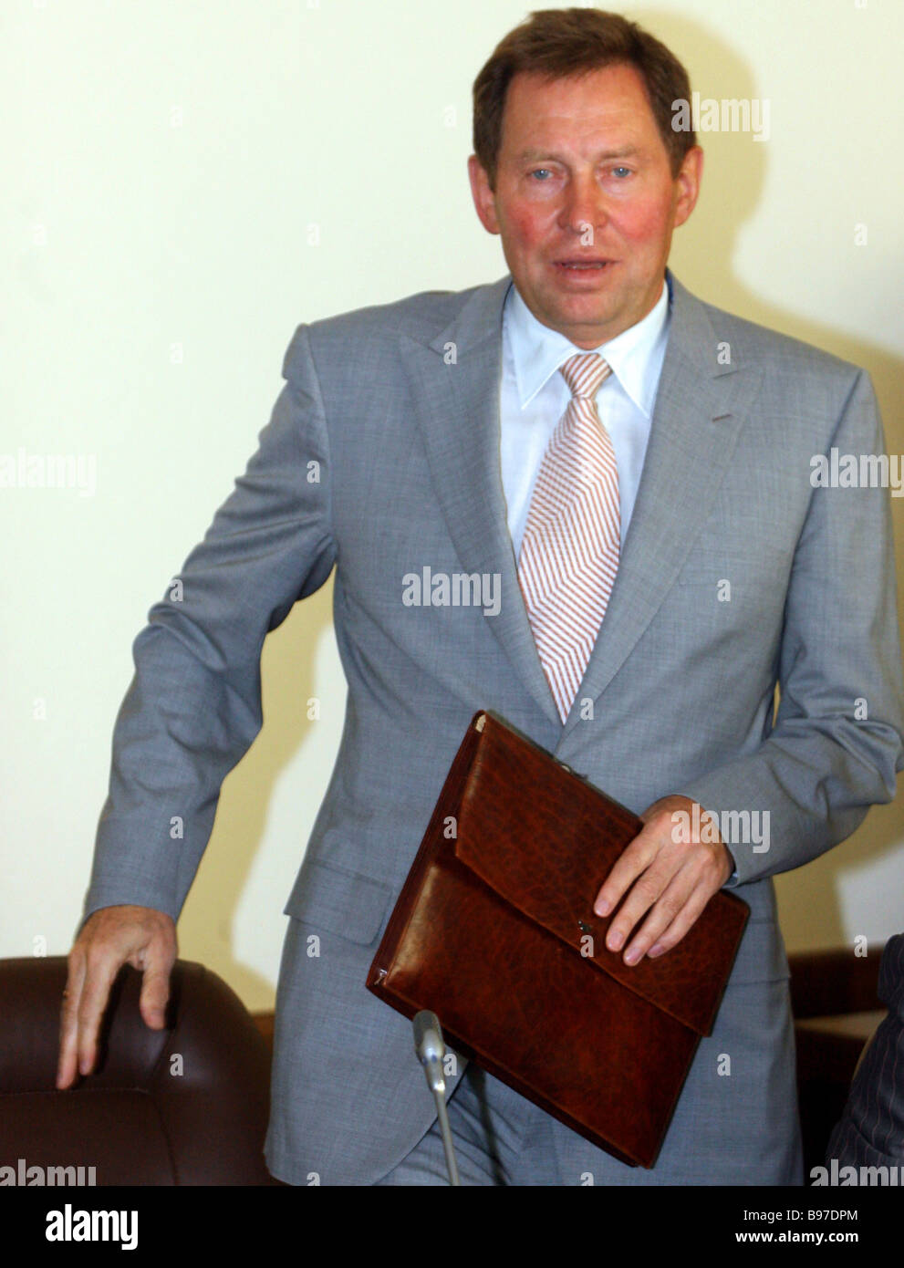 Minister of Regional Development Vladimir Yakovlev before a telephone ...