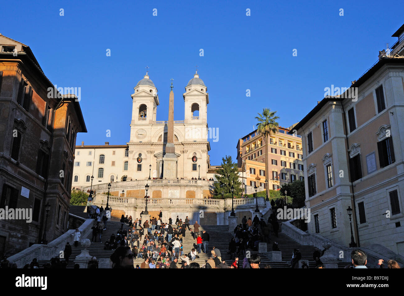 The Spanish Steps and the Church of the Trinita de Monte in Rome Italy ...
