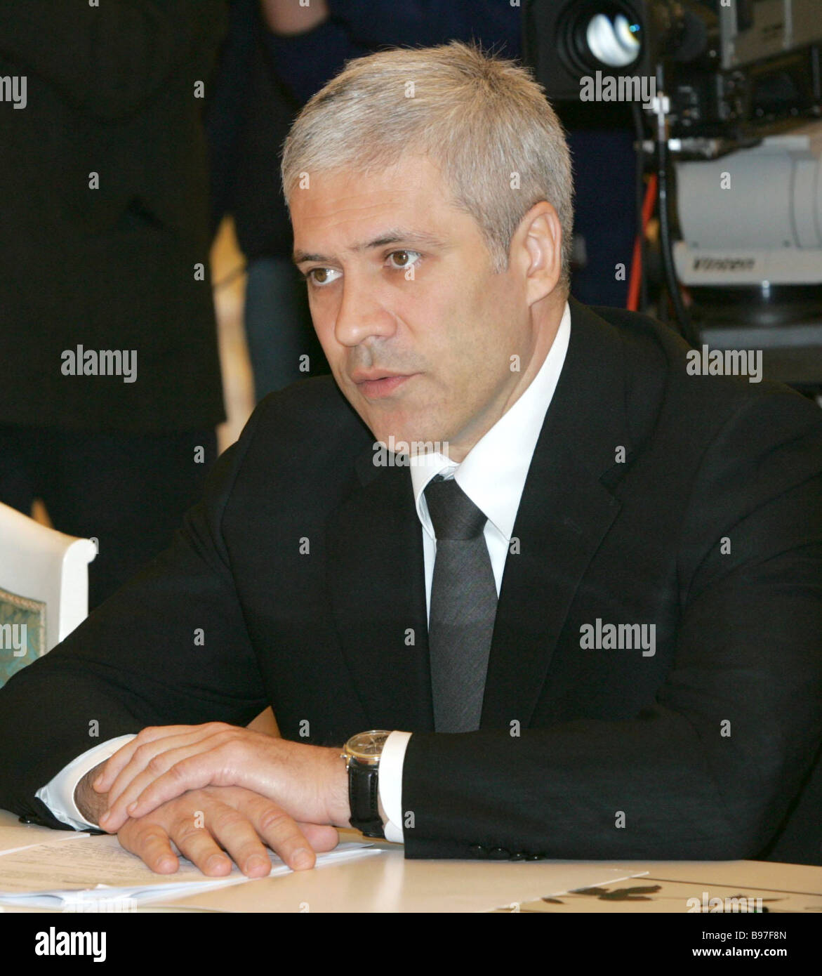 Serbian President Boris Tadic talking in the Kremlin Stock Photo - Alamy