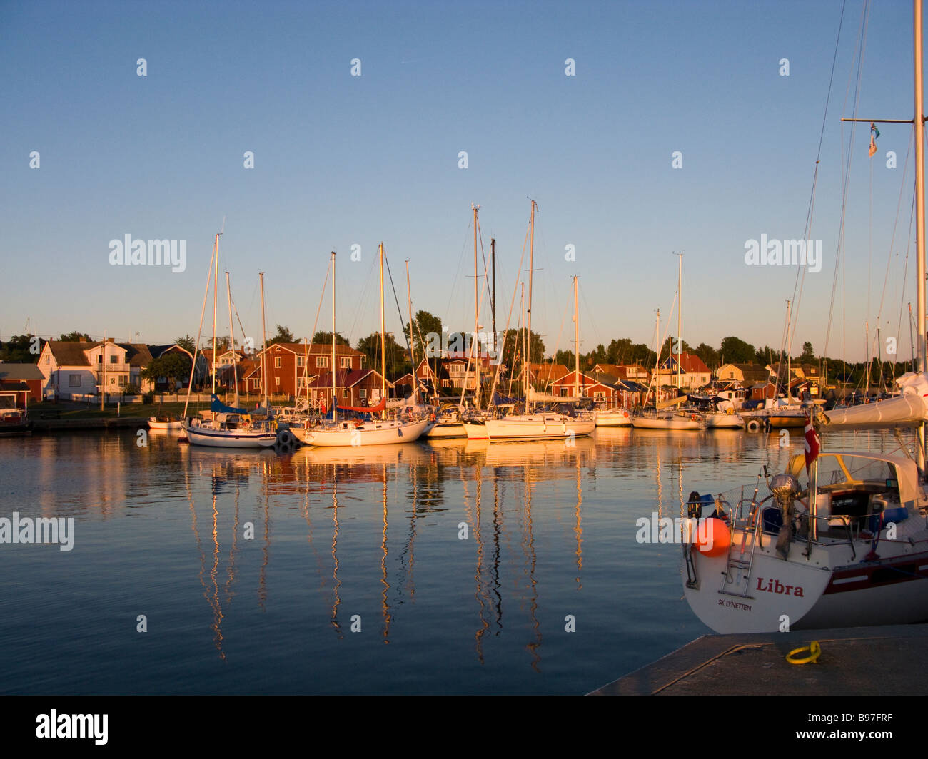 Boat harbor in Hano, Sweden Stock Photo - Alamy