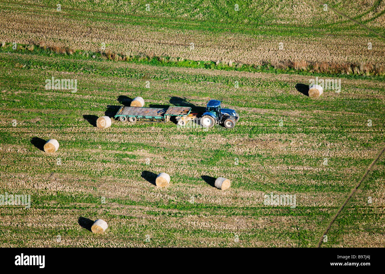 Aerial view tractor trailer hi-res stock photography and images - Alamy