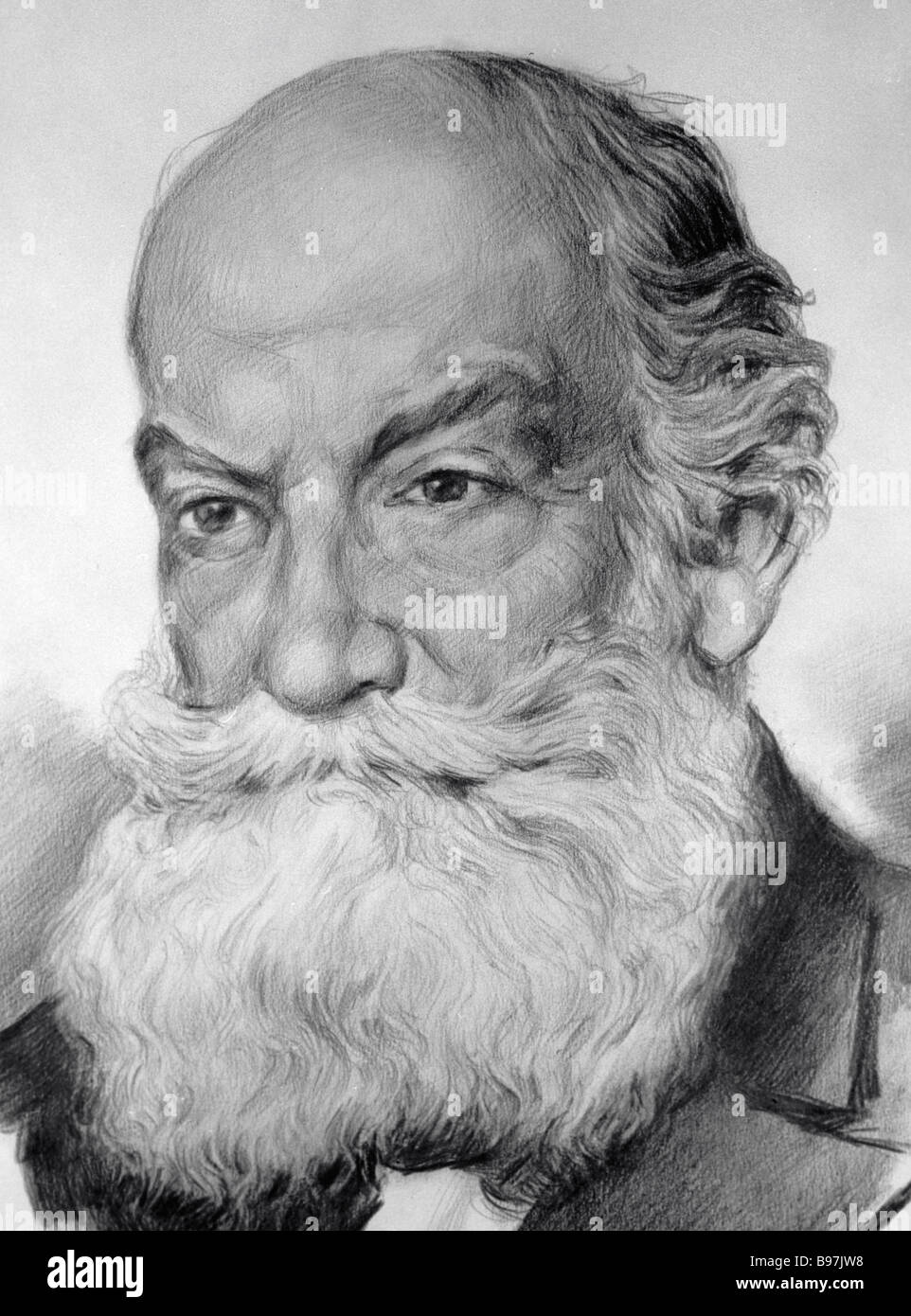 Portrait of Nikolai Zhukovsky founder of contemporary hydroaerodynamics ...