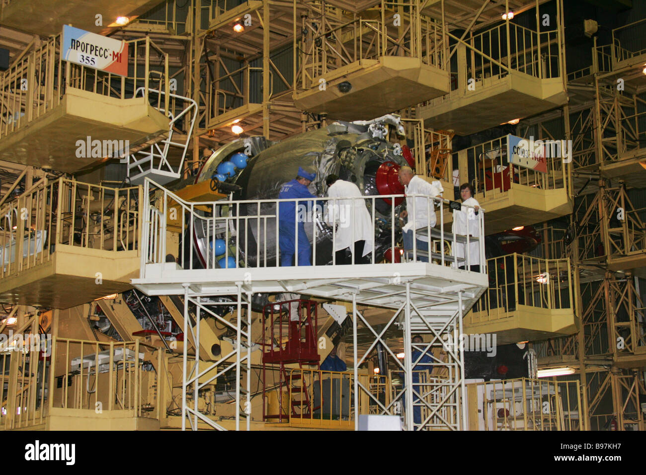 Assembly of the Progress M1 cargo ship at the Energiya rocket and space ...