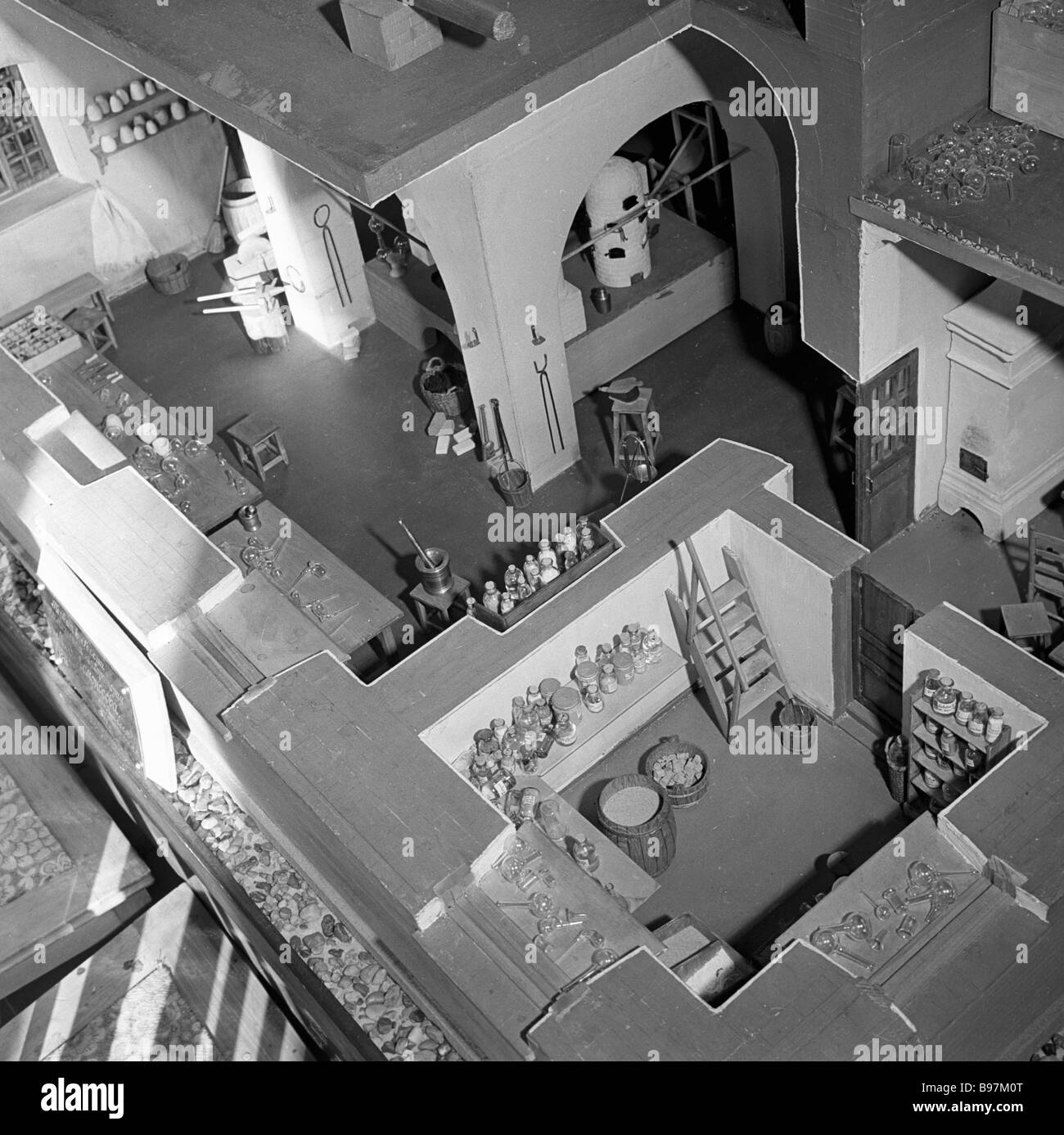 A model of 18th century scientist Mikhail Lomonosov s chemical ...