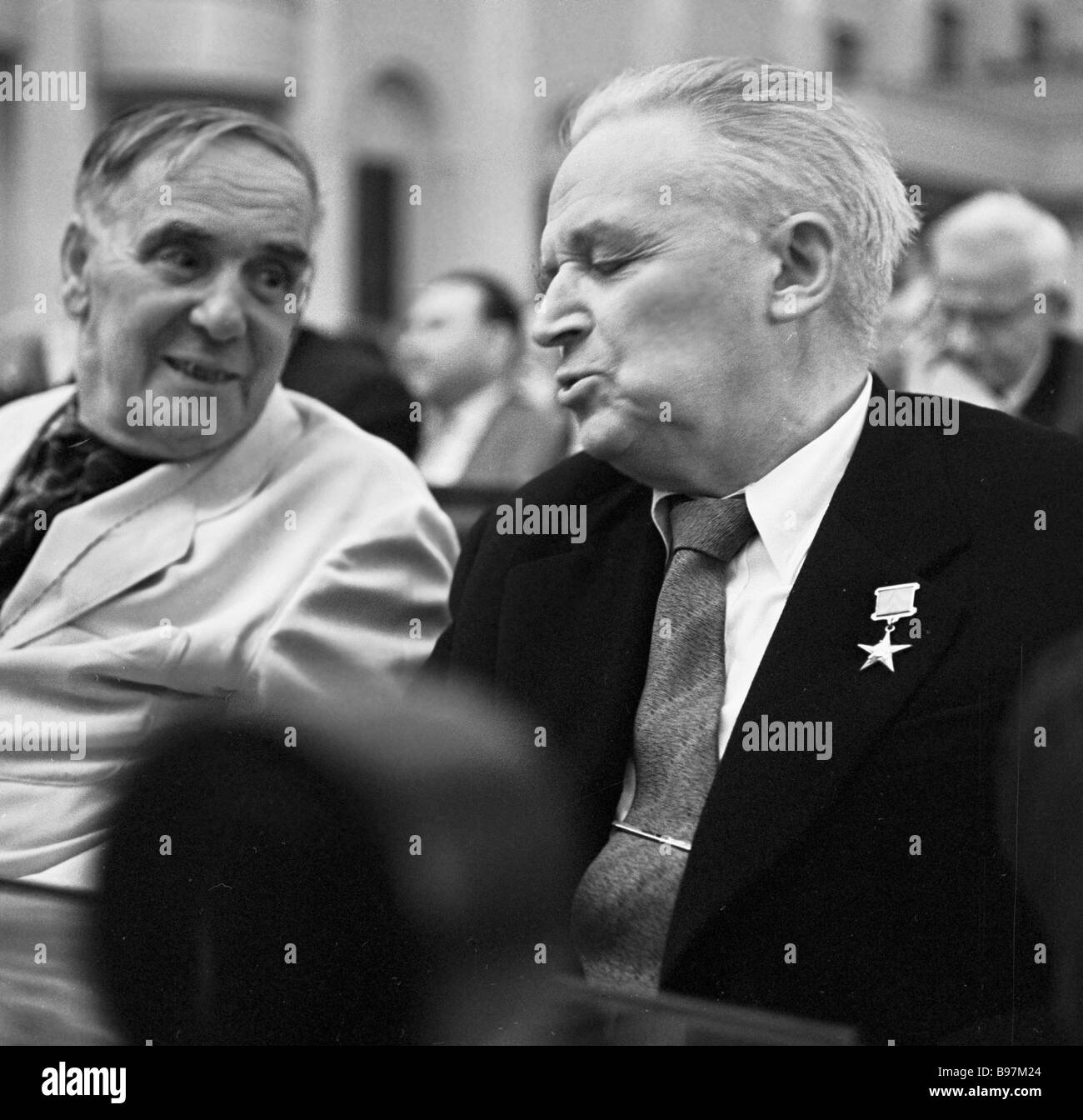 Academy members Pyotr Kapitsa left and Sergei Vekshinsky right ...