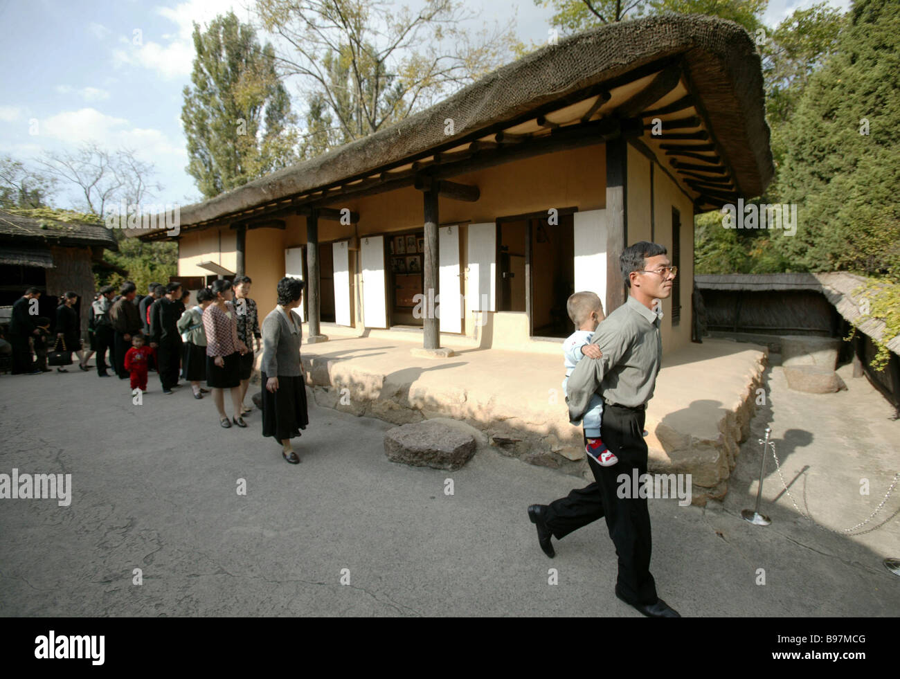 Tourists from North Korea near Kim Il sung s place of birth Pyongyang ...