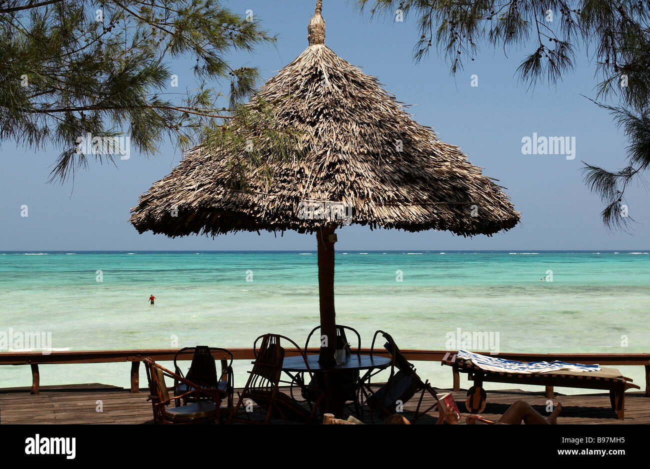 View from luxury hotel on Zanzibar island Stock Photo - Alamy
