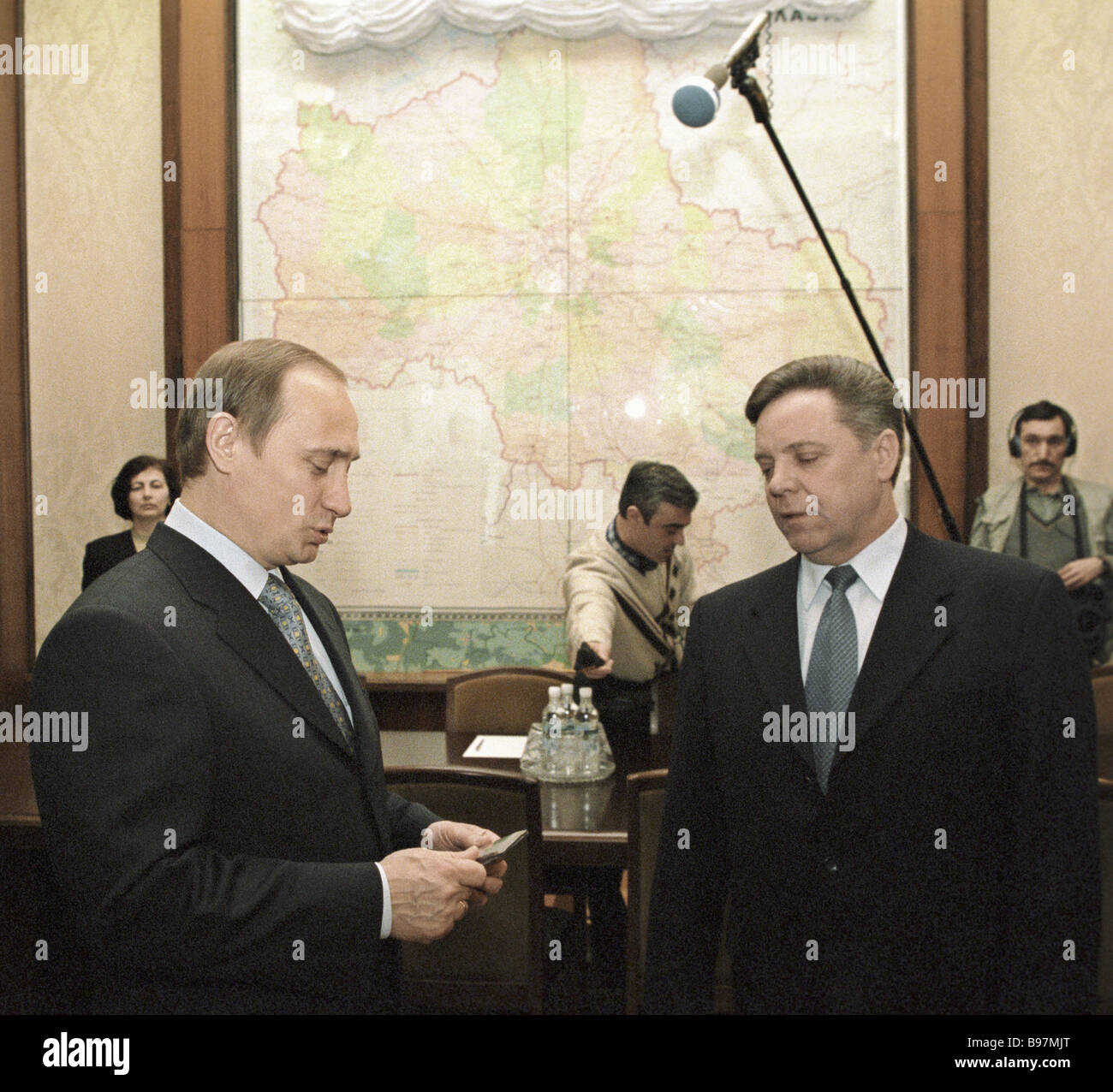 Acting President Vladimir Putin left giving Boris Gromov right Moscow ...