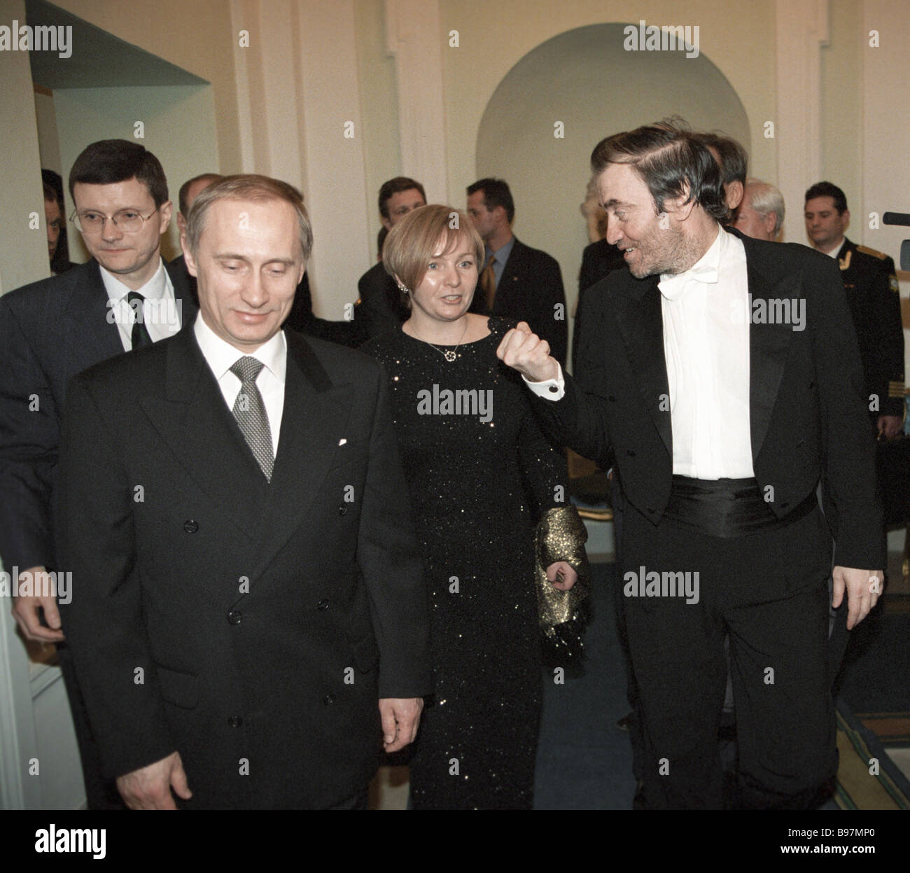 Left to right Russian president Vladimir Putin his wife Lyudmila and ...