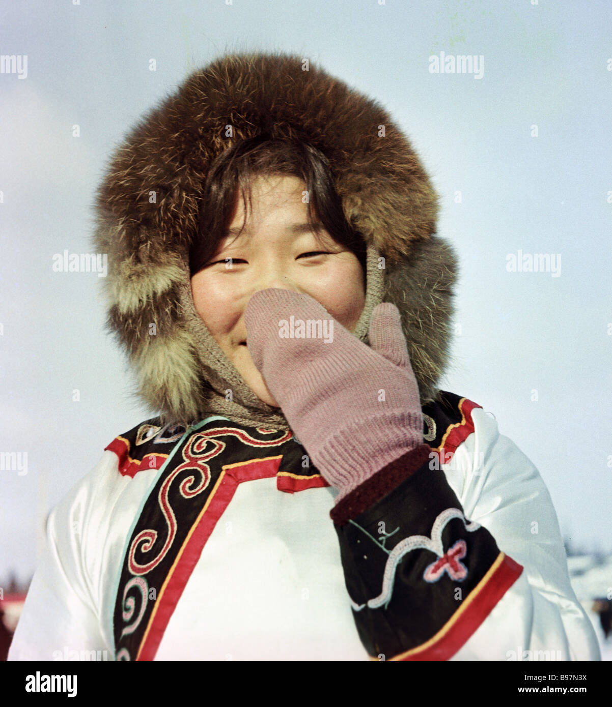 A Nivkh girl in a national costume Stock Photo - Alamy