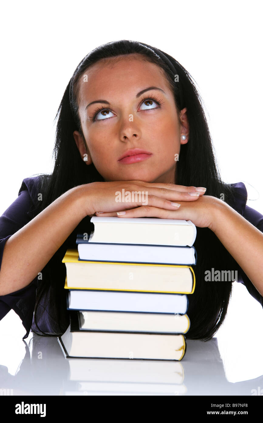 Young woman with books Stock Photo - Alamy