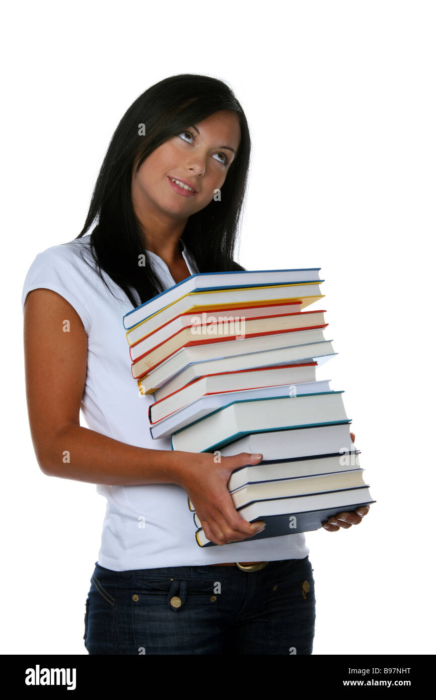 Young woman with books Stock Photo - Alamy