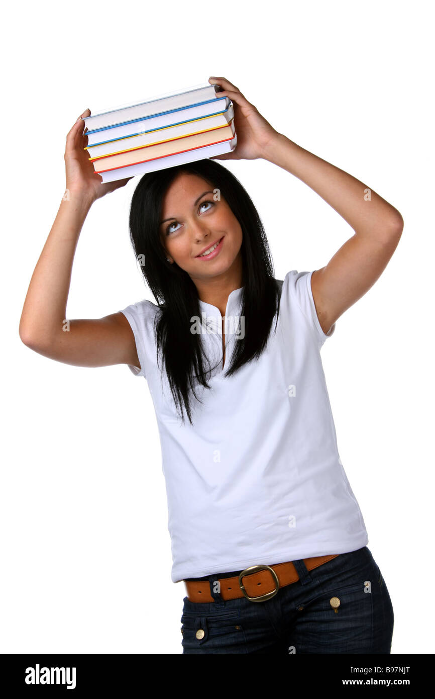 Young woman with books Stock Photo - Alamy