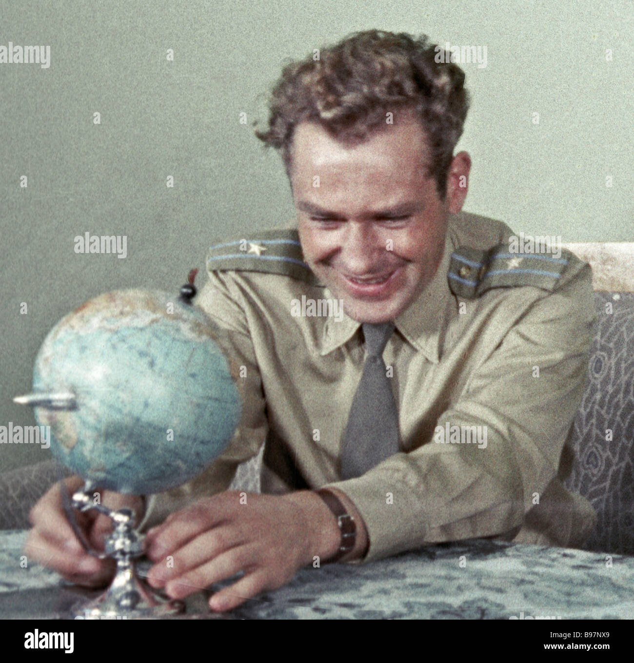 Pilot Cosmonaut of the USSR German Titov in his study Stock Photo - Alamy