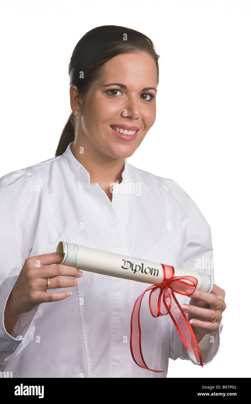 female doctor with diploma Stock Photo - Alamy