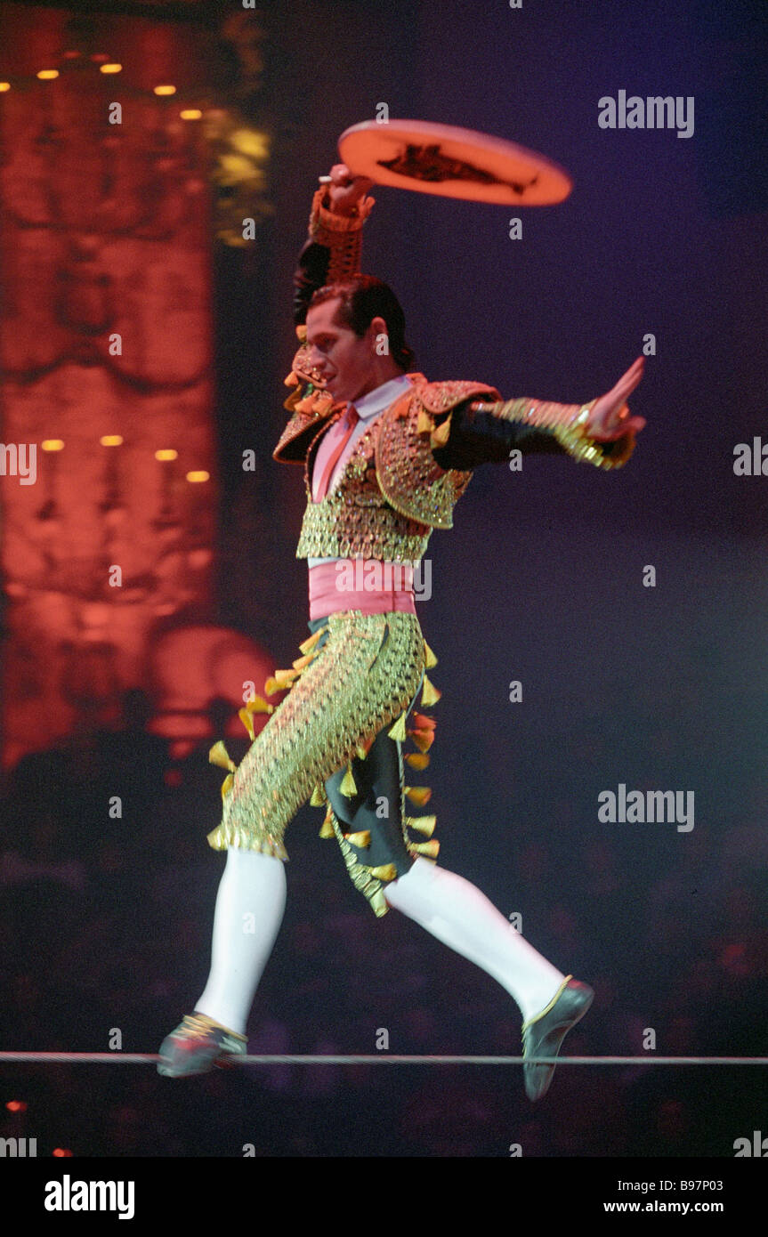 Rope walker Evgeni Yefremov dogs in Moscow s Yuri Nikulin Circus ...