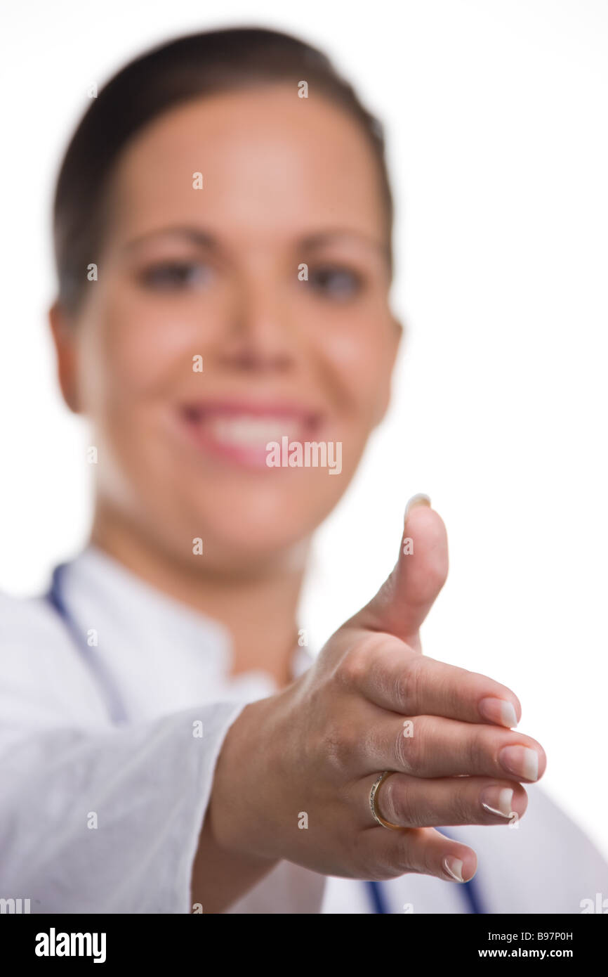 Handshake of a physician Stock Photo - Alamy