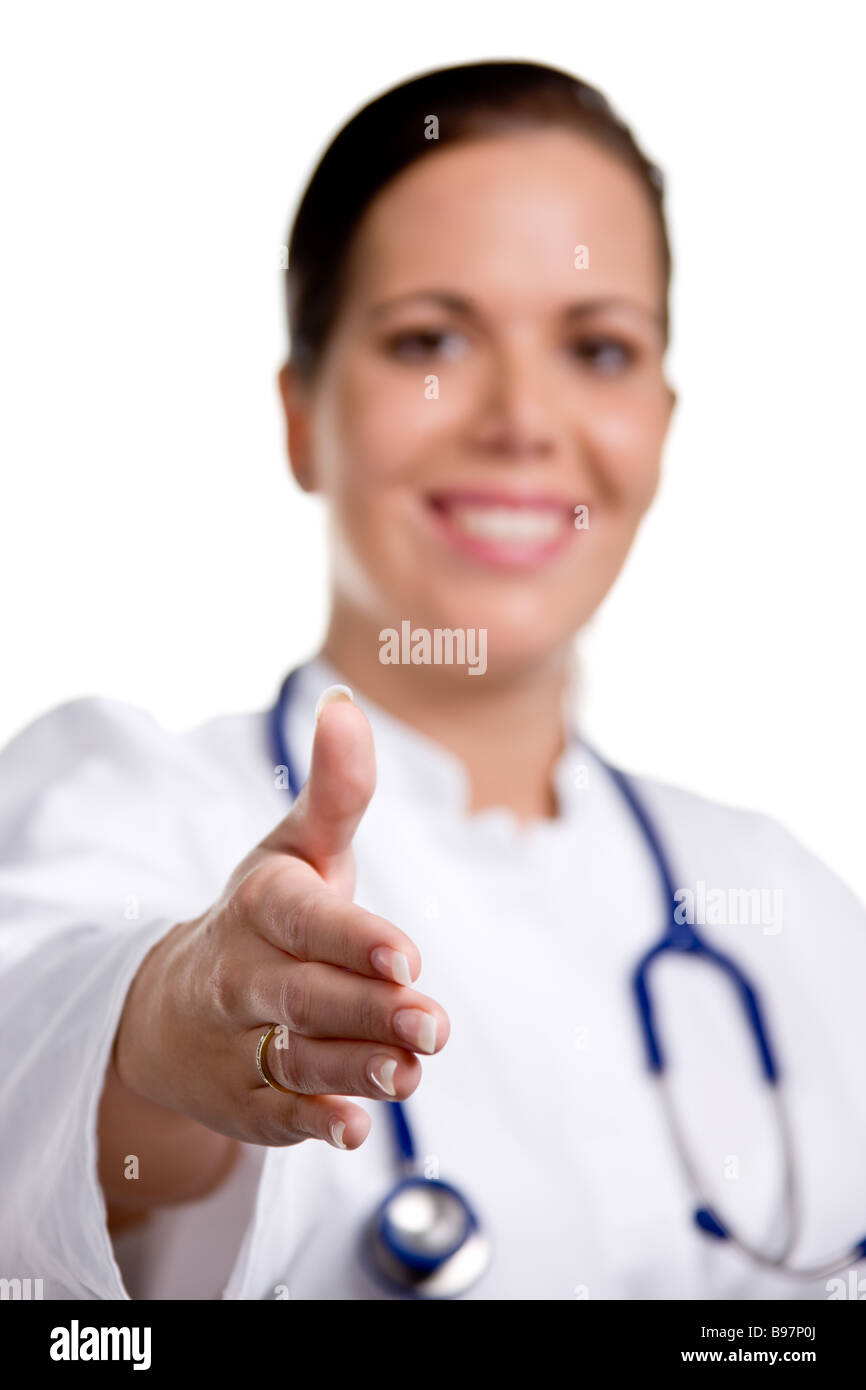 Handshake of a physician Stock Photo - Alamy
