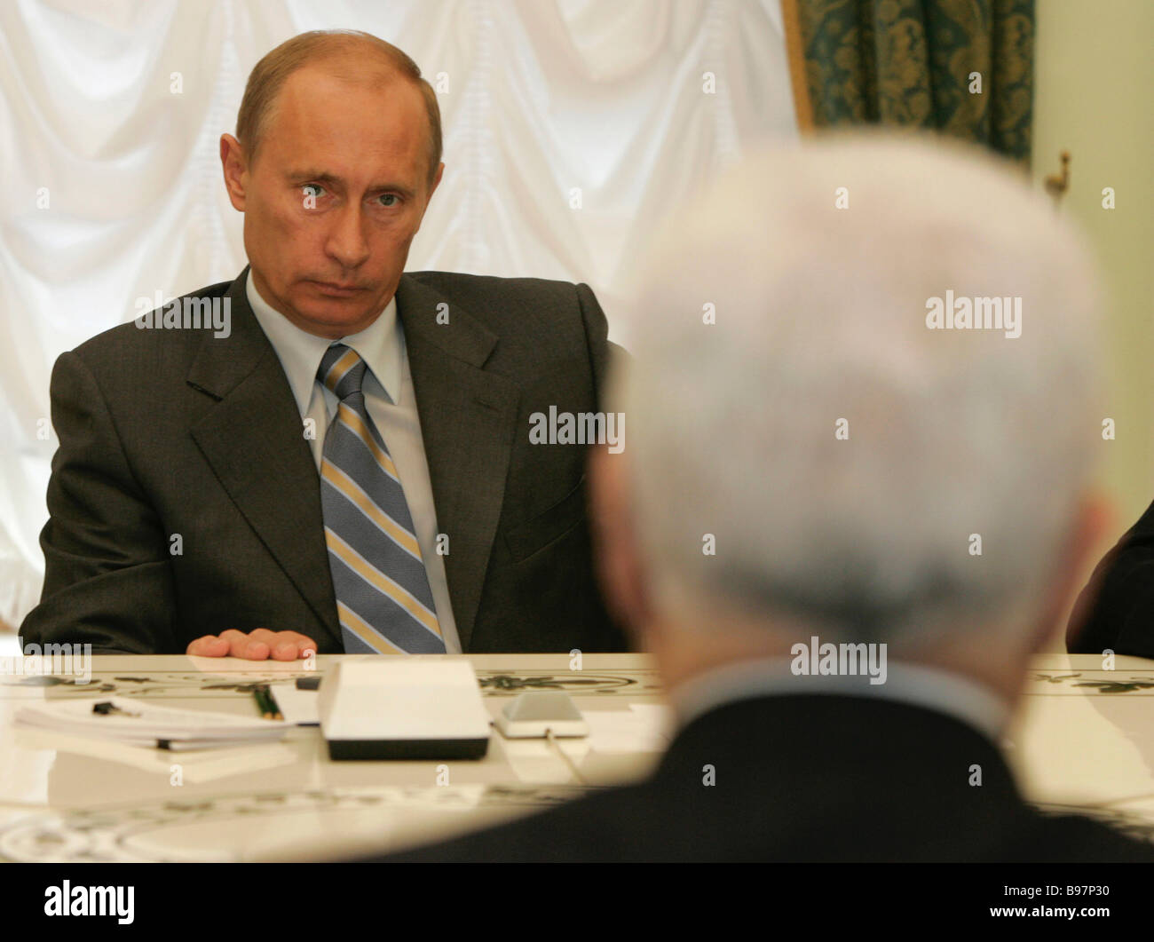 July 31 2007 Russian President Vladimir Putin left and Mahmoud Abbas ...