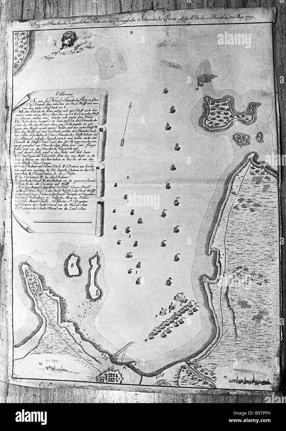 A map depicting the Battle of Revel a battle between Russian and ...