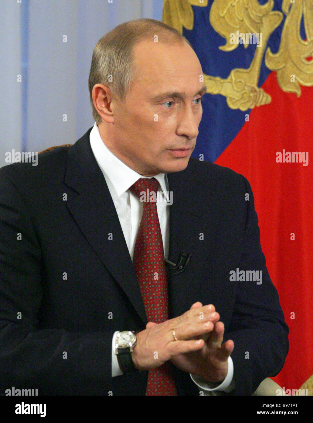 Russian President Vladimir Putin giving an interview to the ...