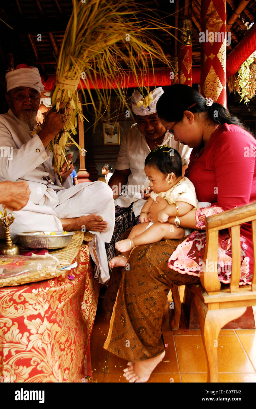 The celebration and blessing ritual when Balinese baby has 3 months old ...