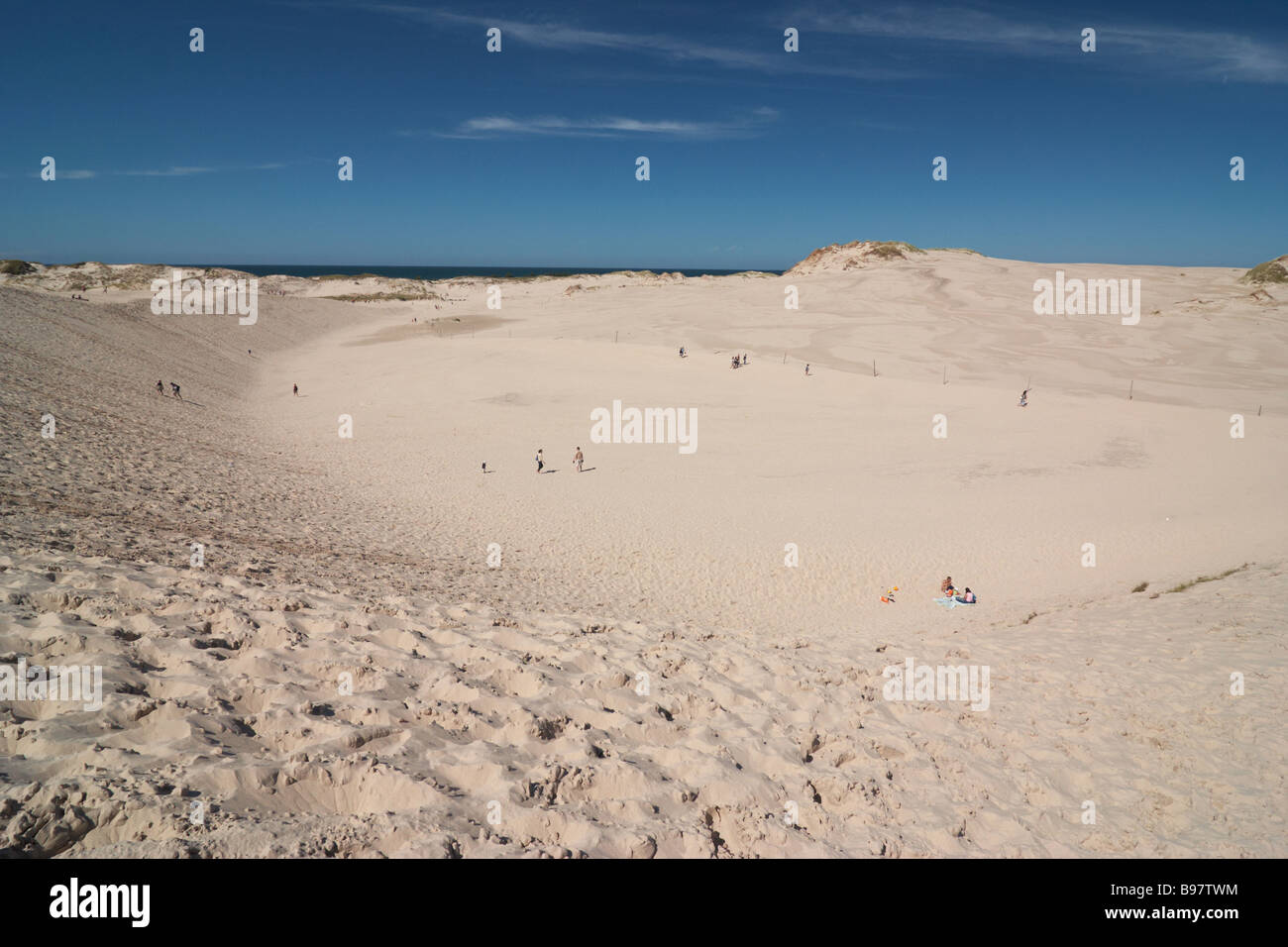 Lacka Gora dunes moving front pushing over forest of trees Slowinski ...