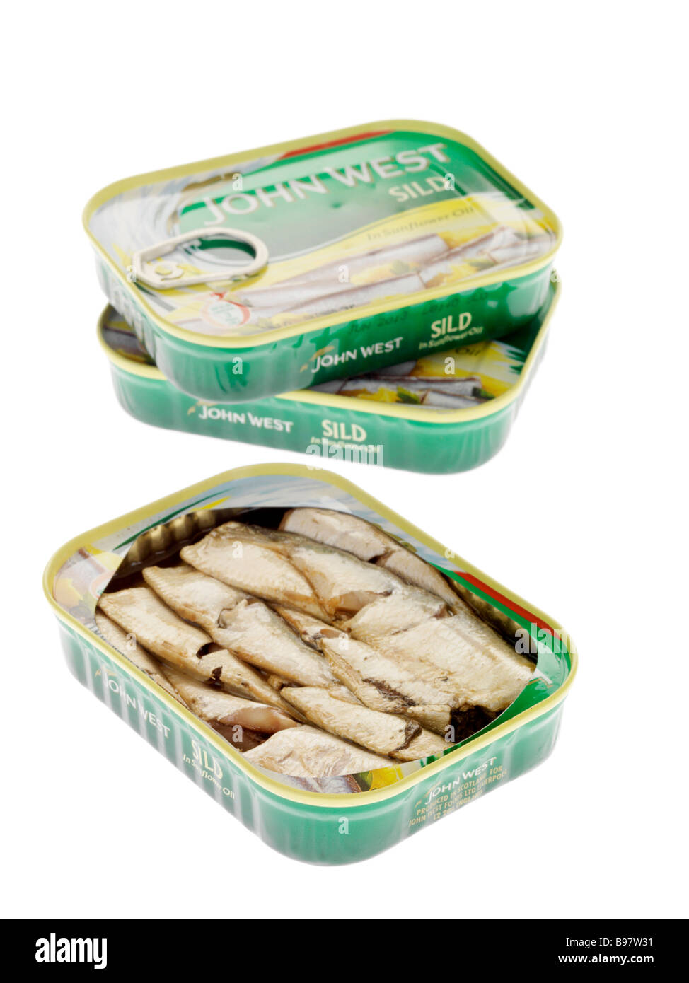 Branded Cans Or Tins Of John West Processed Sild Fish in Sunflower Oil ...