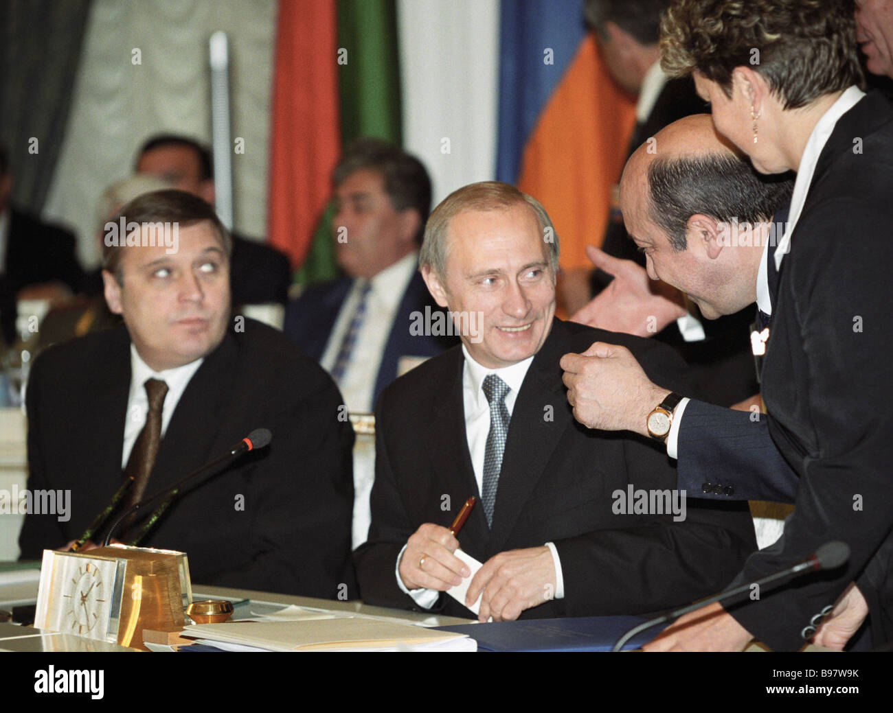 Russian President Vladimir Putin center at a CIS heads of government ...