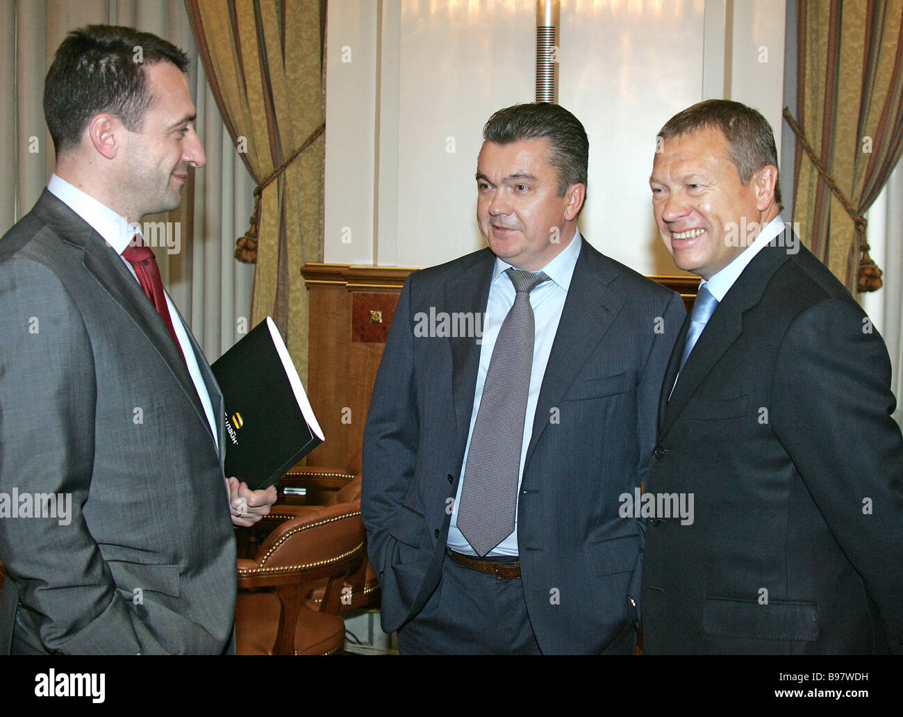 Left to right CEO of the Vympelkom company Alexander Izosimov ...