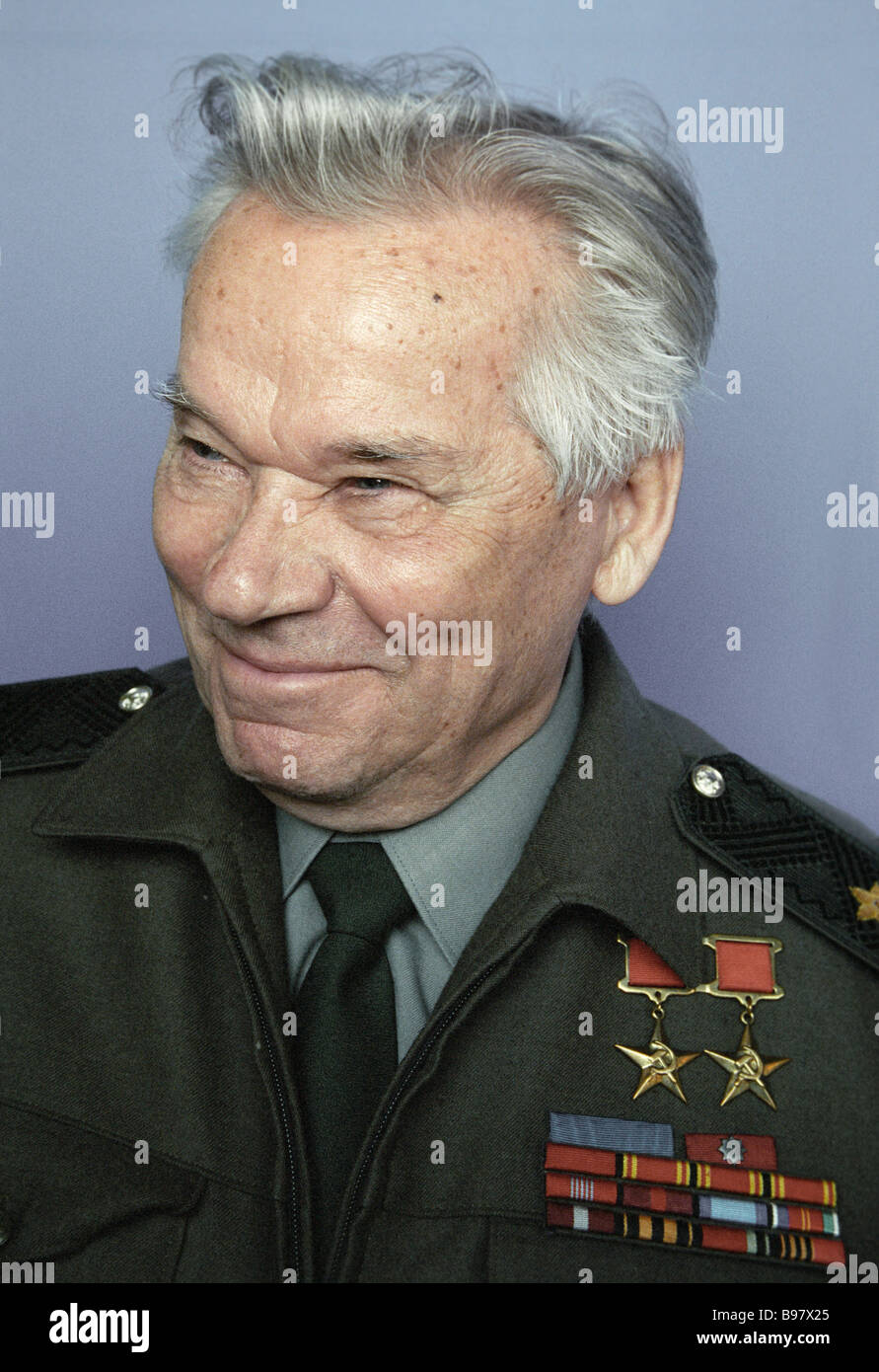 Mikhail Kalashnikov designer of sub machinegun Stock Photo - Alamy