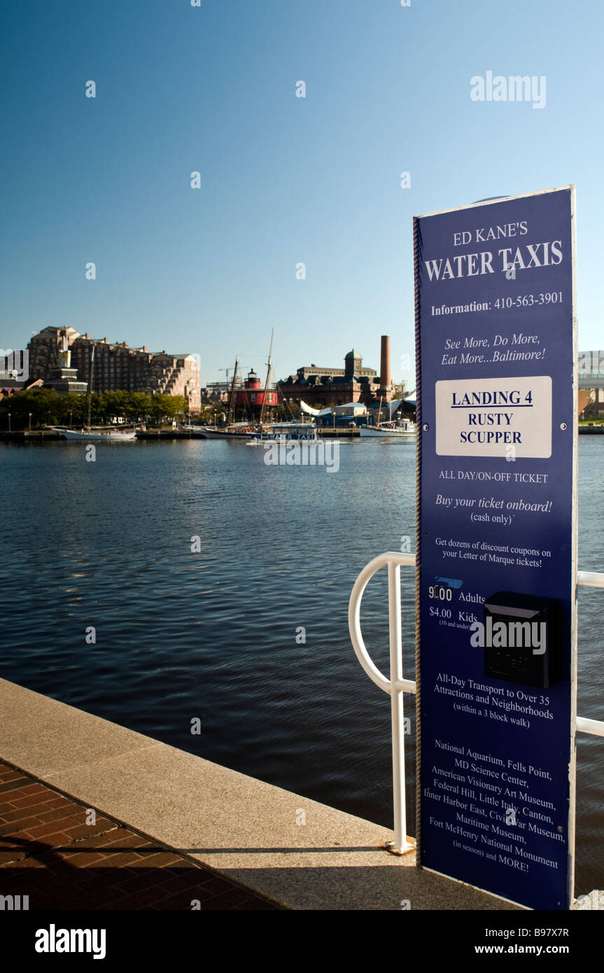 Baltimore Maryland Inner Harbor water taxi stop Stock Photo - Alamy