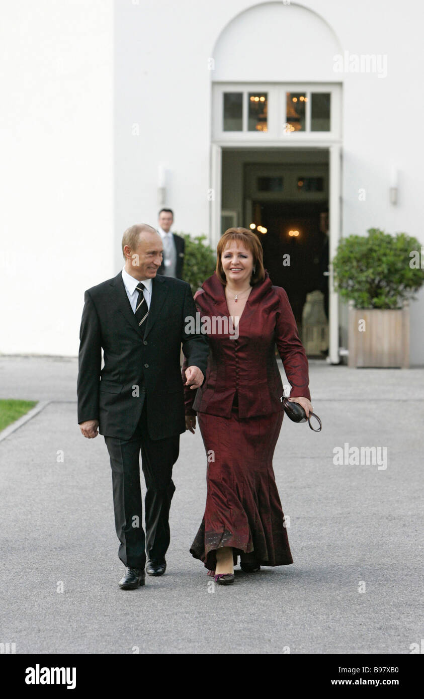 President Vladimir Putin And His Wife Lyudmila At Hohen Luckow In