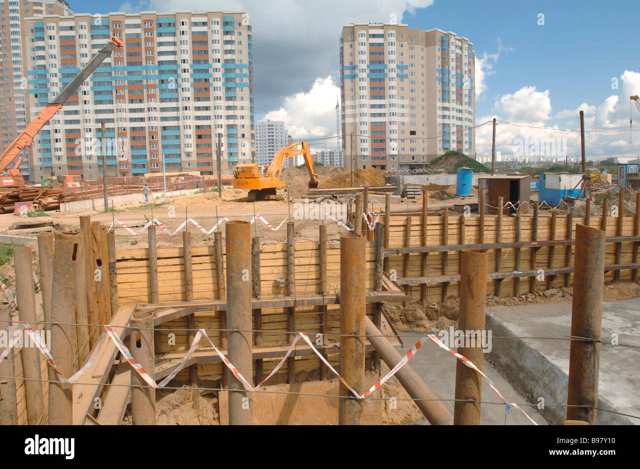 Construction of a new housing estate in Pavshino Krasnogorsky district ...