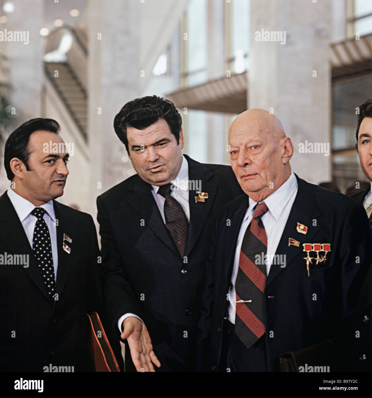A Alexandrov director of the USSR Academy of Science with delegates of ...