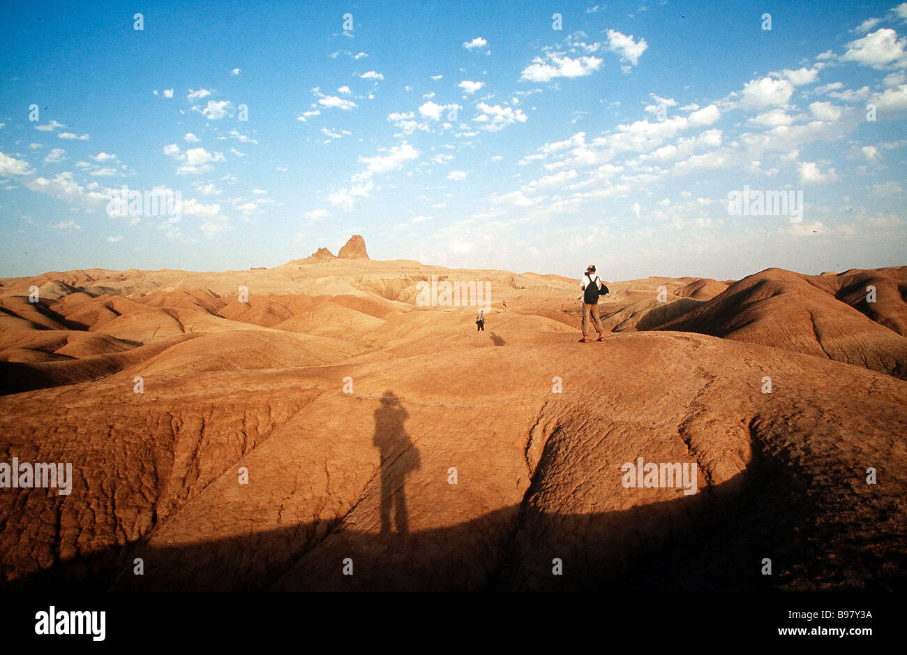 Hiking on the sandy plains of Nebit Dag Stock Photo - Alamy