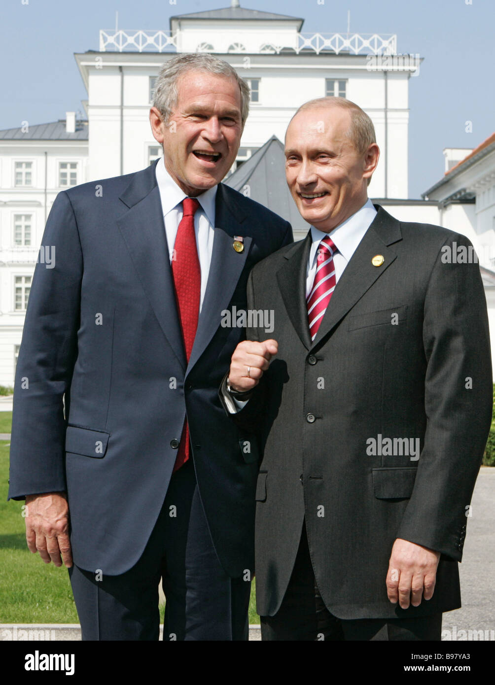 U S President George W Bush left and Russian President Vladimir Putin ...