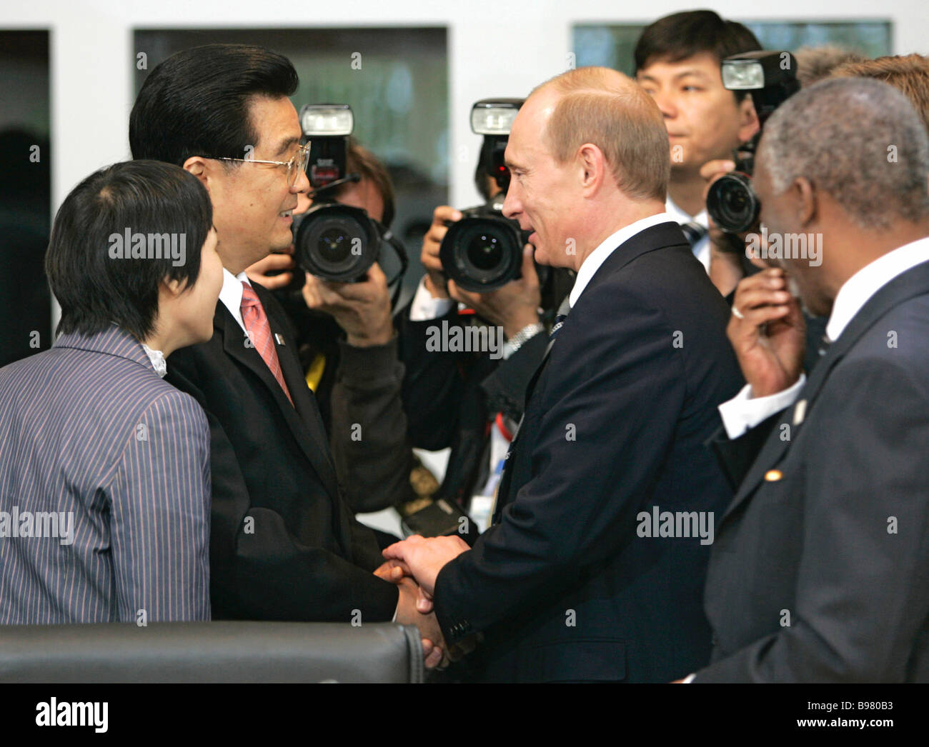 Chinese President Hu Jintao left and Russian President Vladimir Putin ...
