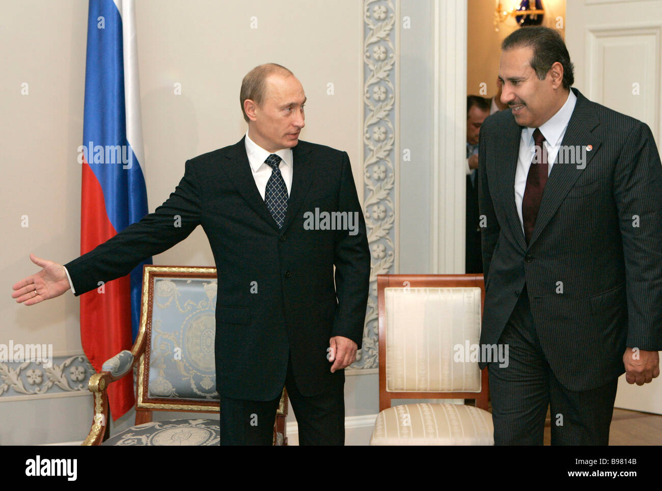 From left to right Russian President Vladimir Putin and Qatar Prime ... From left to right Russian President Vladimir Putin and Qatar Prime ...
